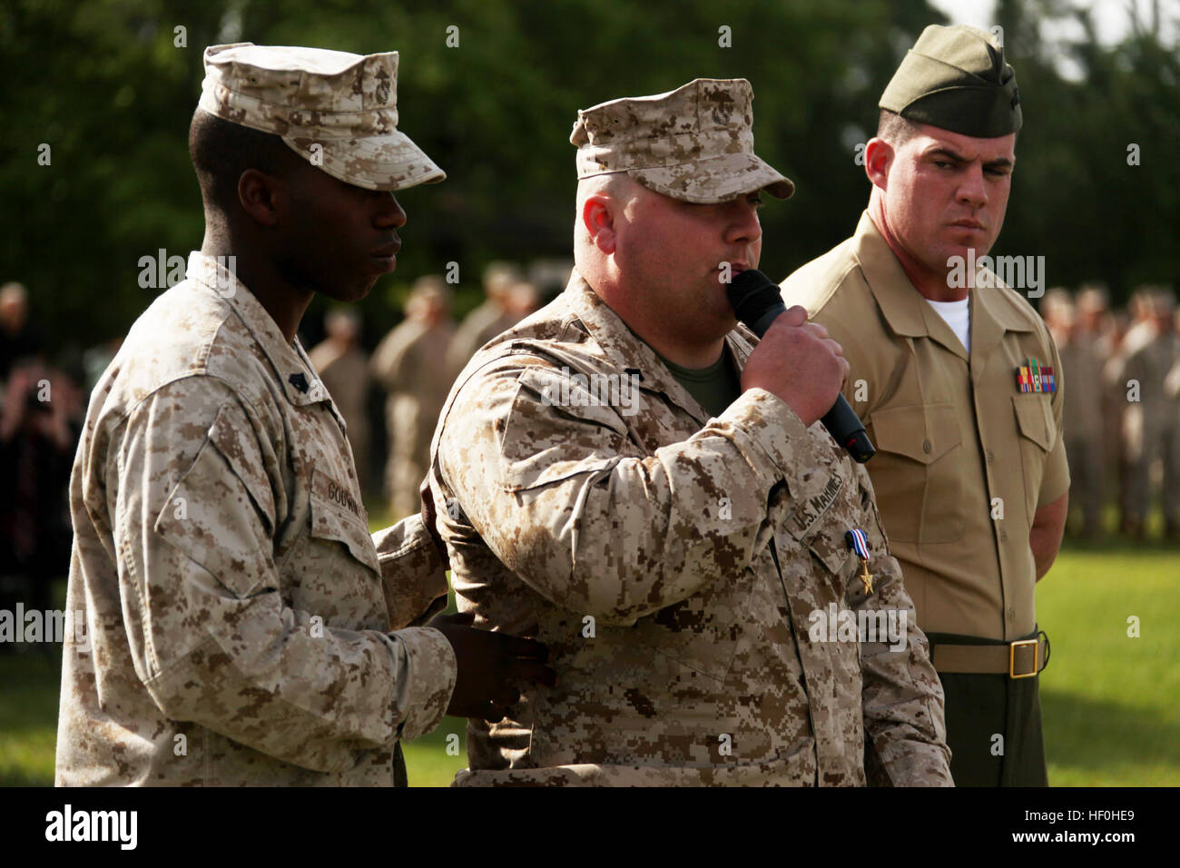 Cpl. Christian A. Brown addresses those in attendance for his Silver ...