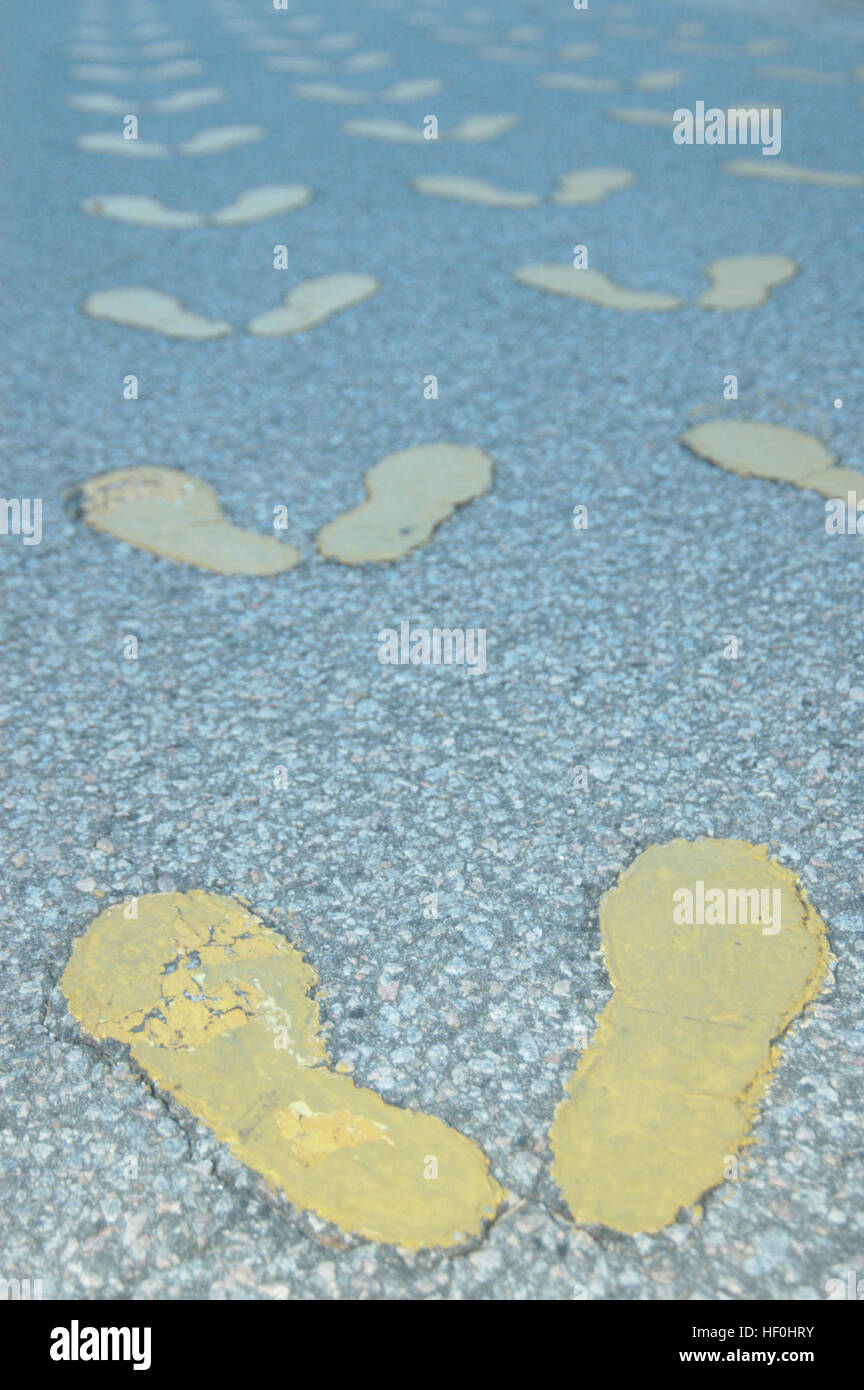 The Yellow Footprints mark designated operational areas, safe zones, or ...