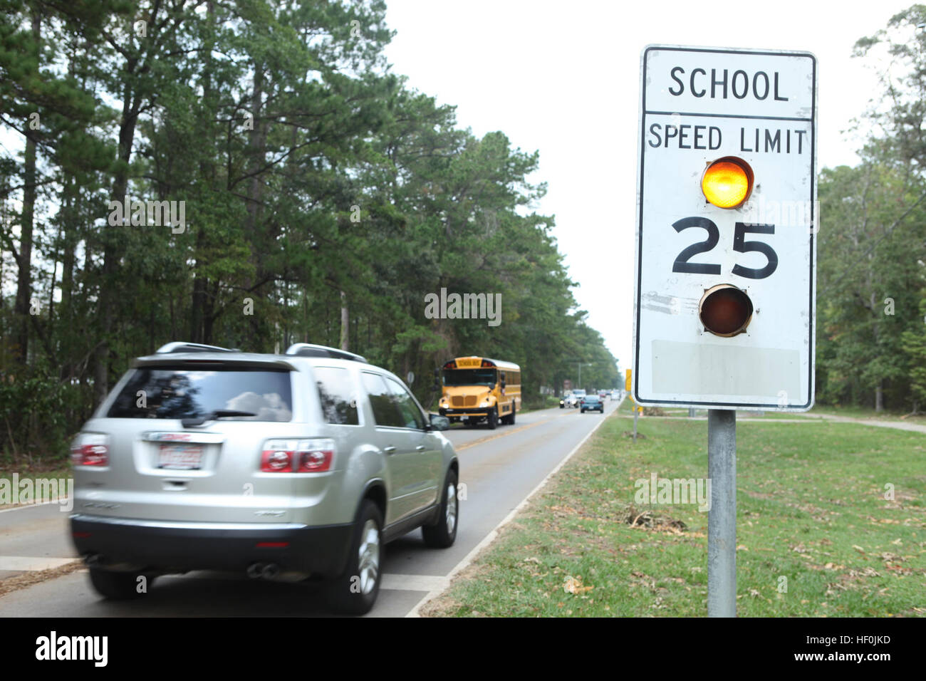 A speed limit sign on Stone St. aboard Marine Corps Base Camp Lejeune ...