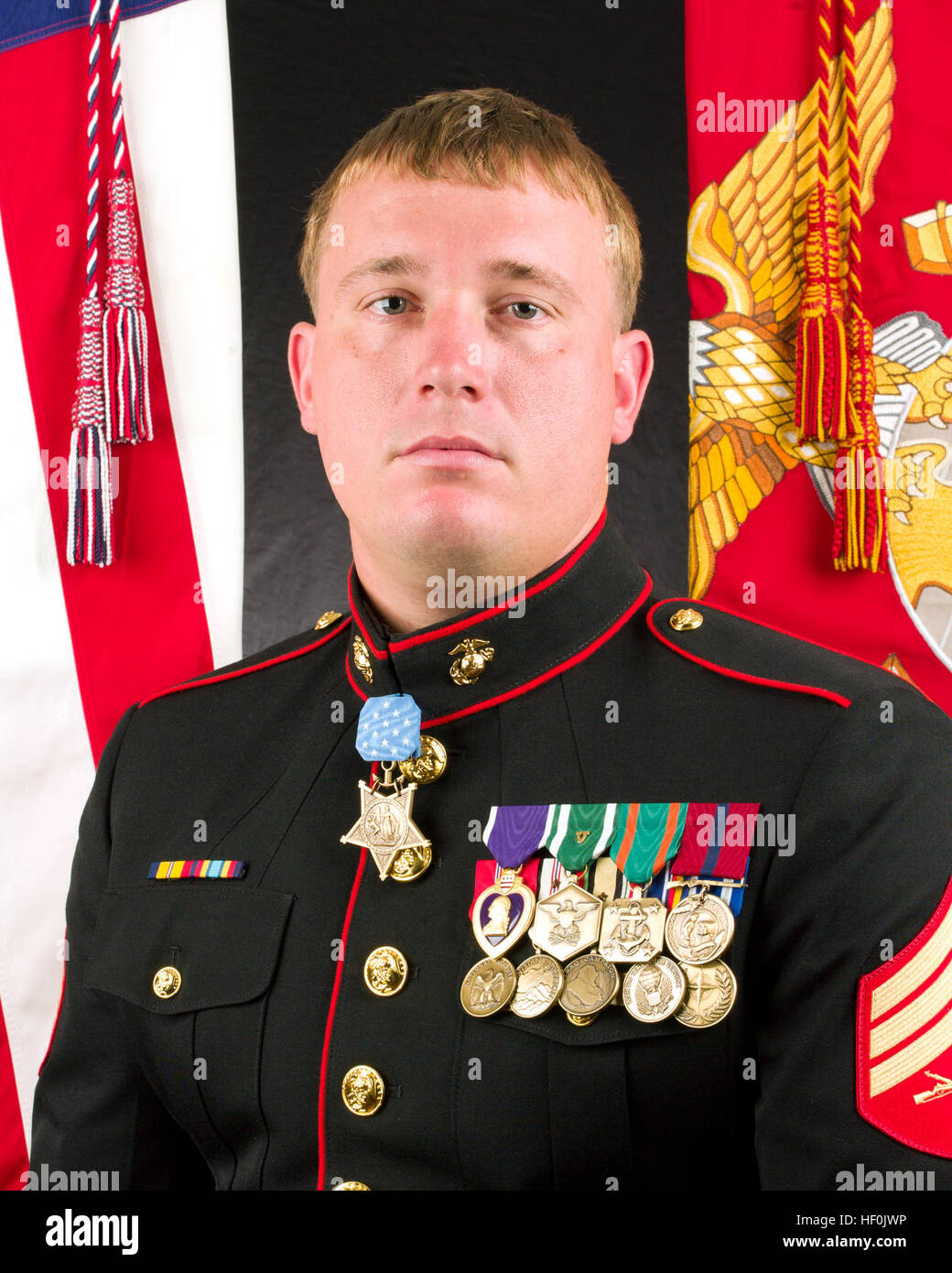 U.S. Marine Corps Sgt. Dakota L. Meyer sits for an official portrait ...