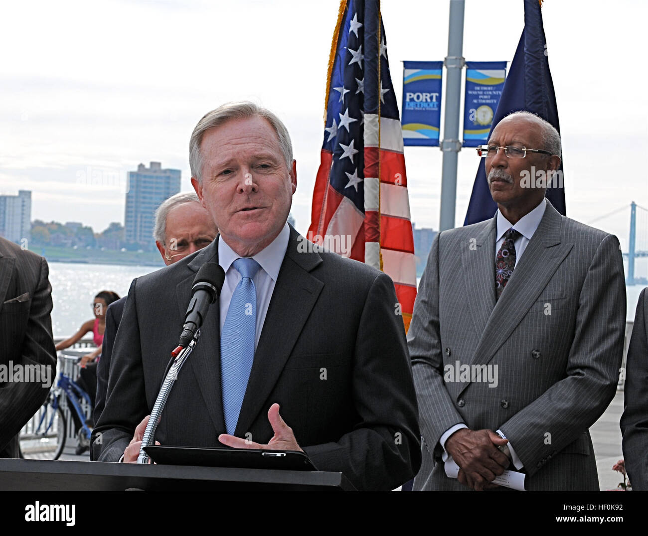 Secretary of the Navy Ray Mabus celebrates the naming of the seventh ...