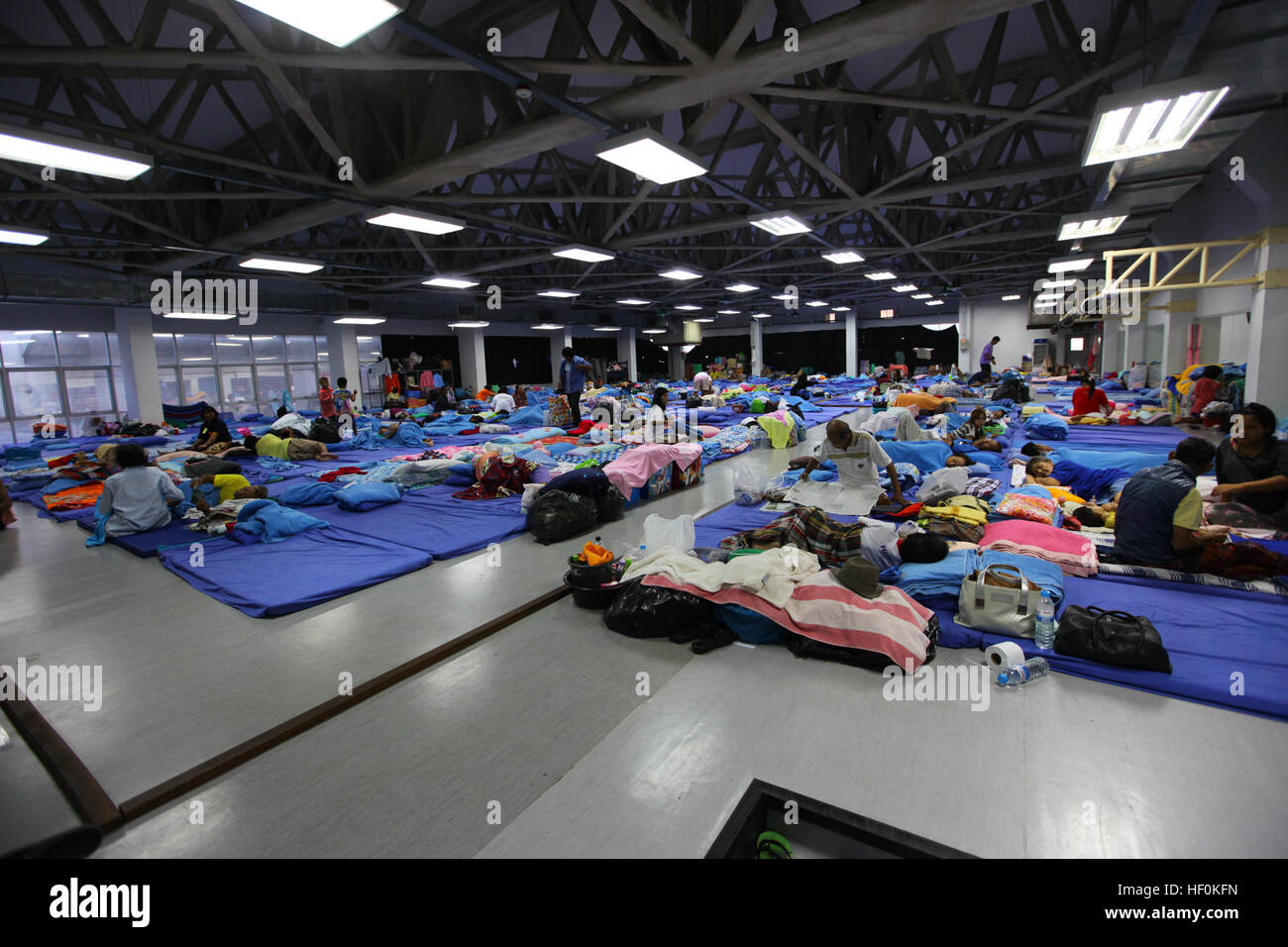 Shelter is provided for temporarily displaced residents of flood ...