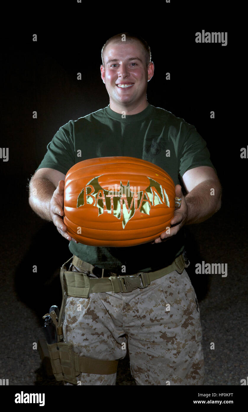 A U.S. Marine assistant fires chief creates a Batman-themed Jack-O ...