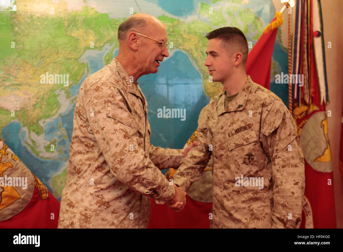 U.S. Marine Lt. Gen. Duane D. Thiessen (left), commander, U.S. Marine ...