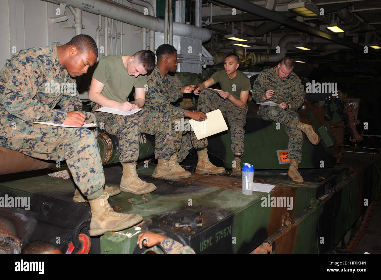 Marines with Tank Platoon, Weapons Company, Battalion Landing Team 1st ...