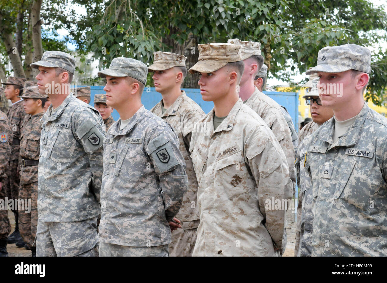 From left, Staff Sgt. Derek Pearson, Spc. Travis Garcia, both of the ...