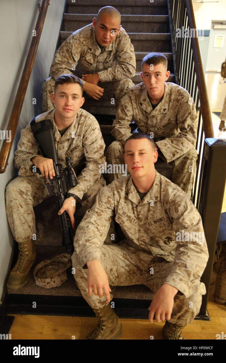 Corporal Mason Day, command operations center computer monitor, (far ...