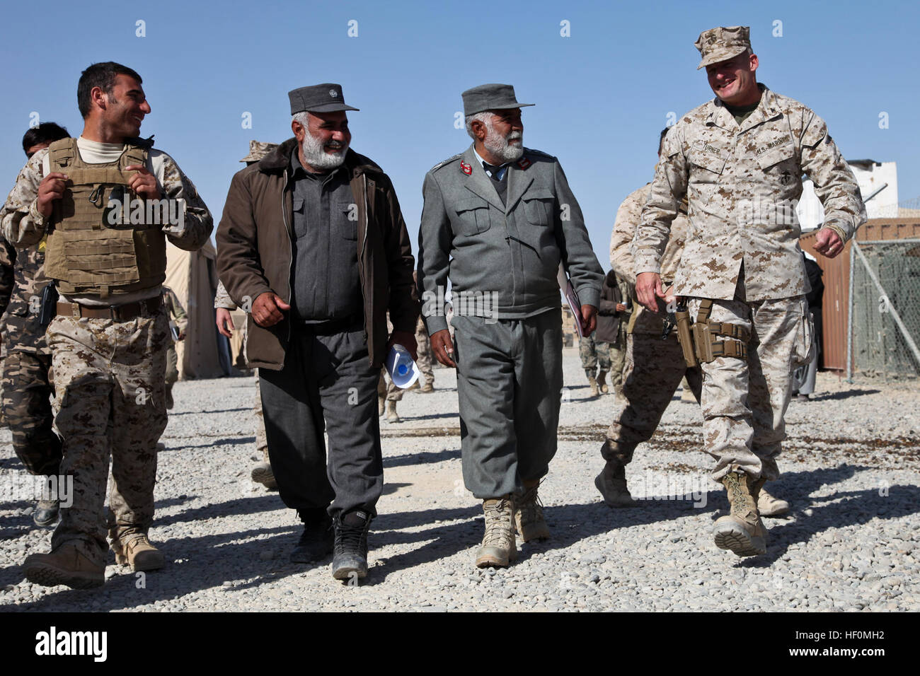 U.S. Marine Col. Roger B. Turner (right), commanding officer of ...