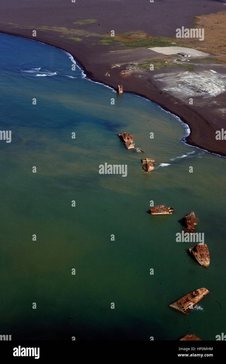 The black beach on Iwo To, formerly known as Iwo Jima, was stormed by ...