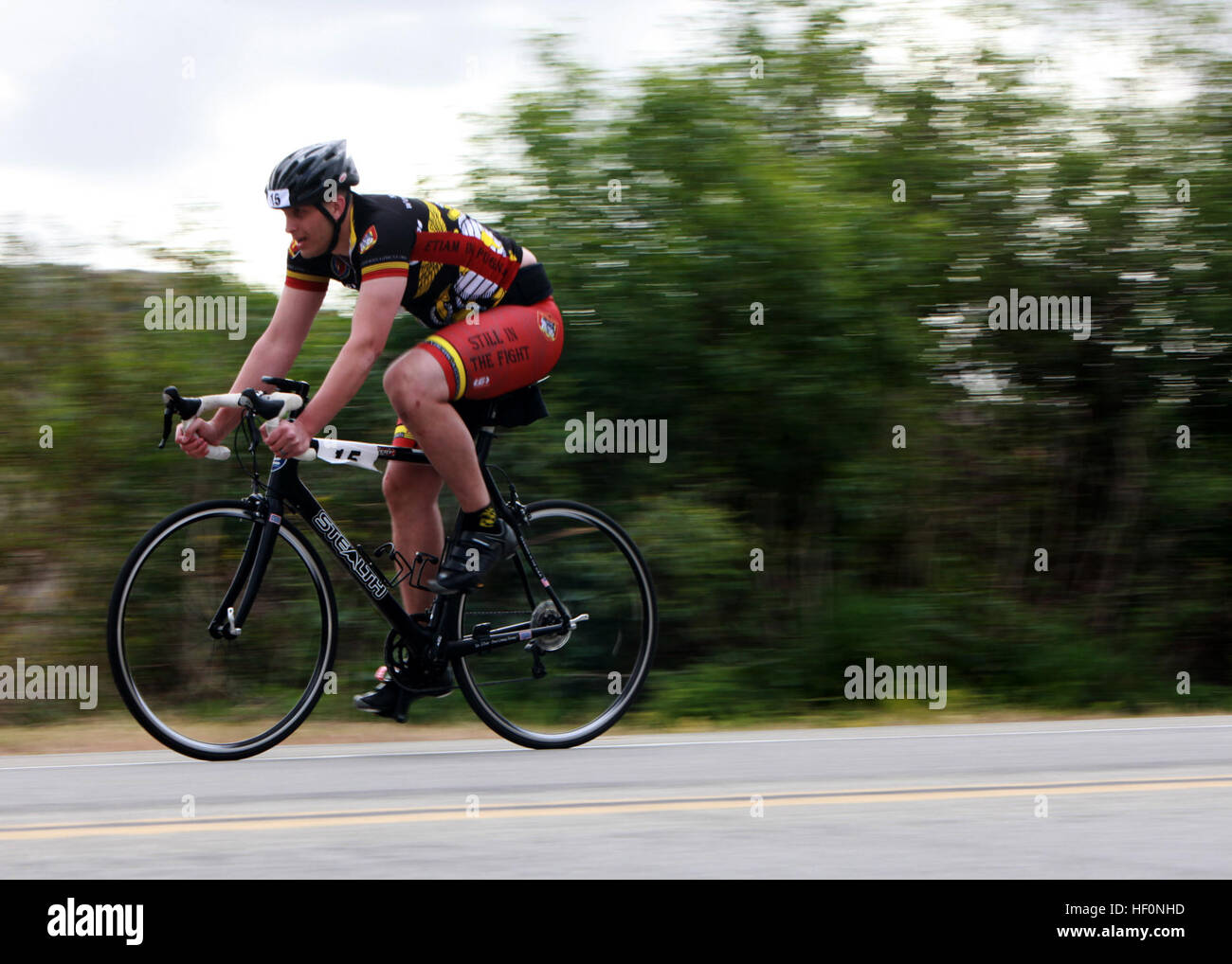 MARINE CORPS BASE CAMP PENDLETON, Calif. - A Marine cyclist regains ...