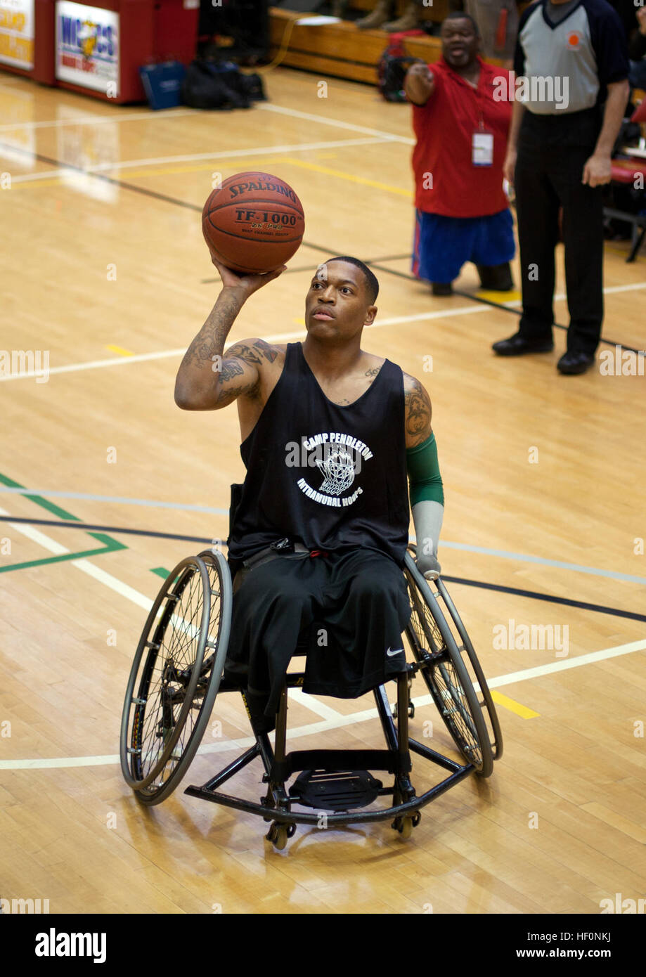 Cpl. Anthony McDaniel, native of Pascagoula, Miss., takes a shot during ...