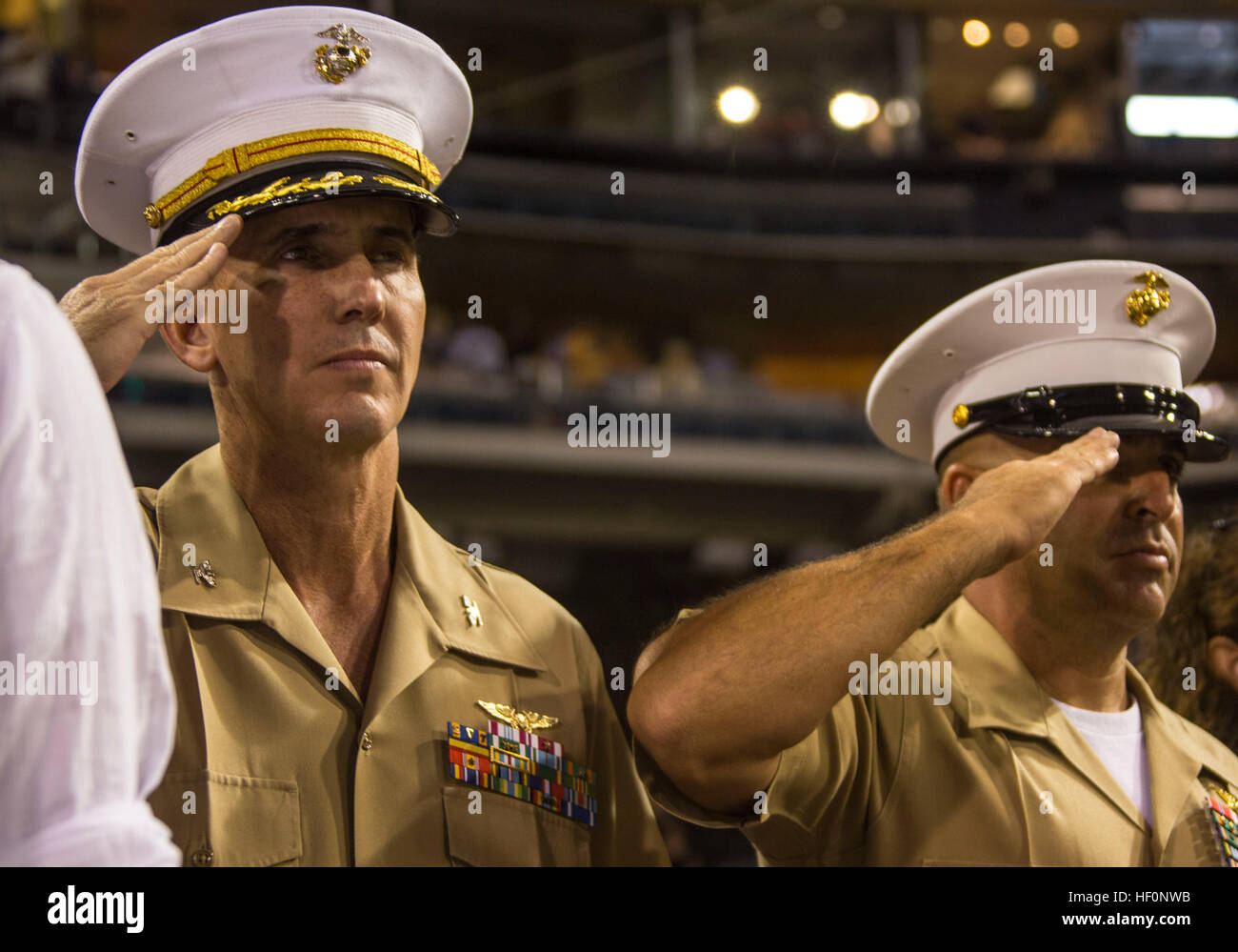 Col. John Farnam, left, the commanding officer of Marine Corps Air ...