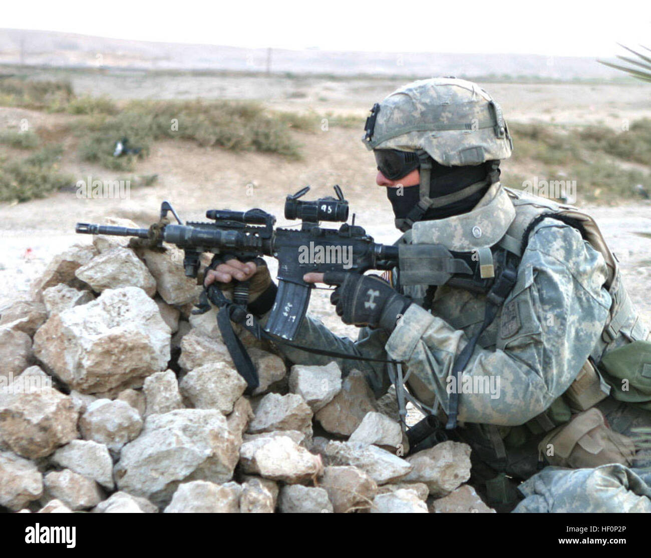 RAWAH, Iraq - U.S. Army Spc. Louie O. Bedea with 3rd Platoon, Weapons ...