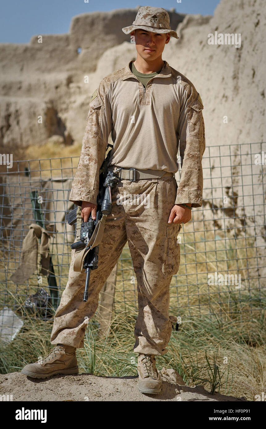 COMBAT OUTPOST CASTLE, Afghanistan – U.S. Marine Lance Cpl. Christopher ...