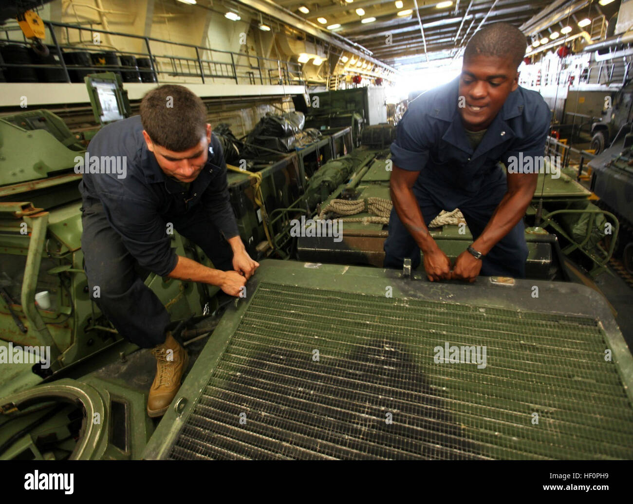 USS NEW YORK - Cpl. Dylan Walton (left), Assault Amphibious Vehicle ...