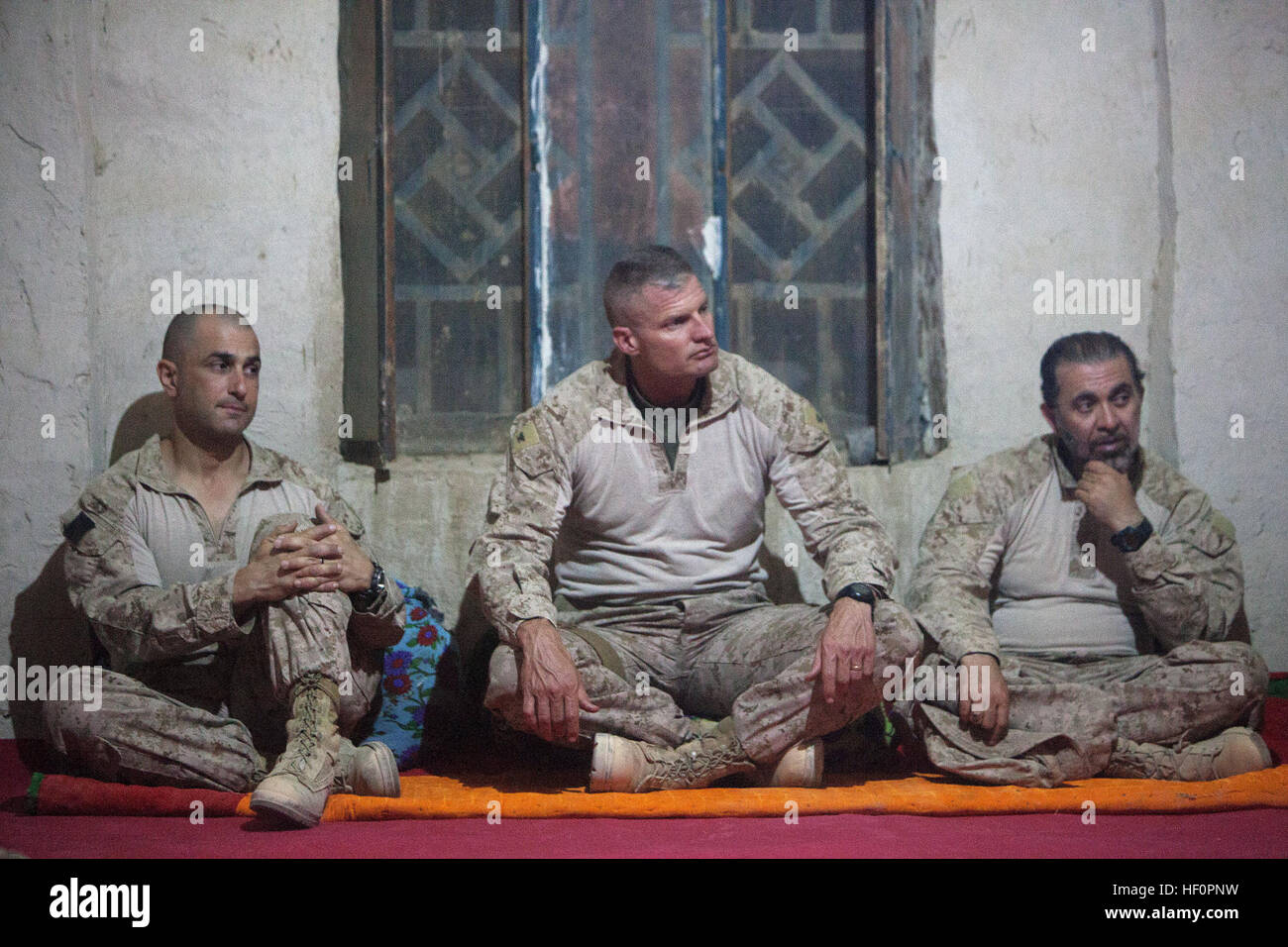 (From left) U.S. Marine Lt. Matthew Palma, the commanding officer of ...