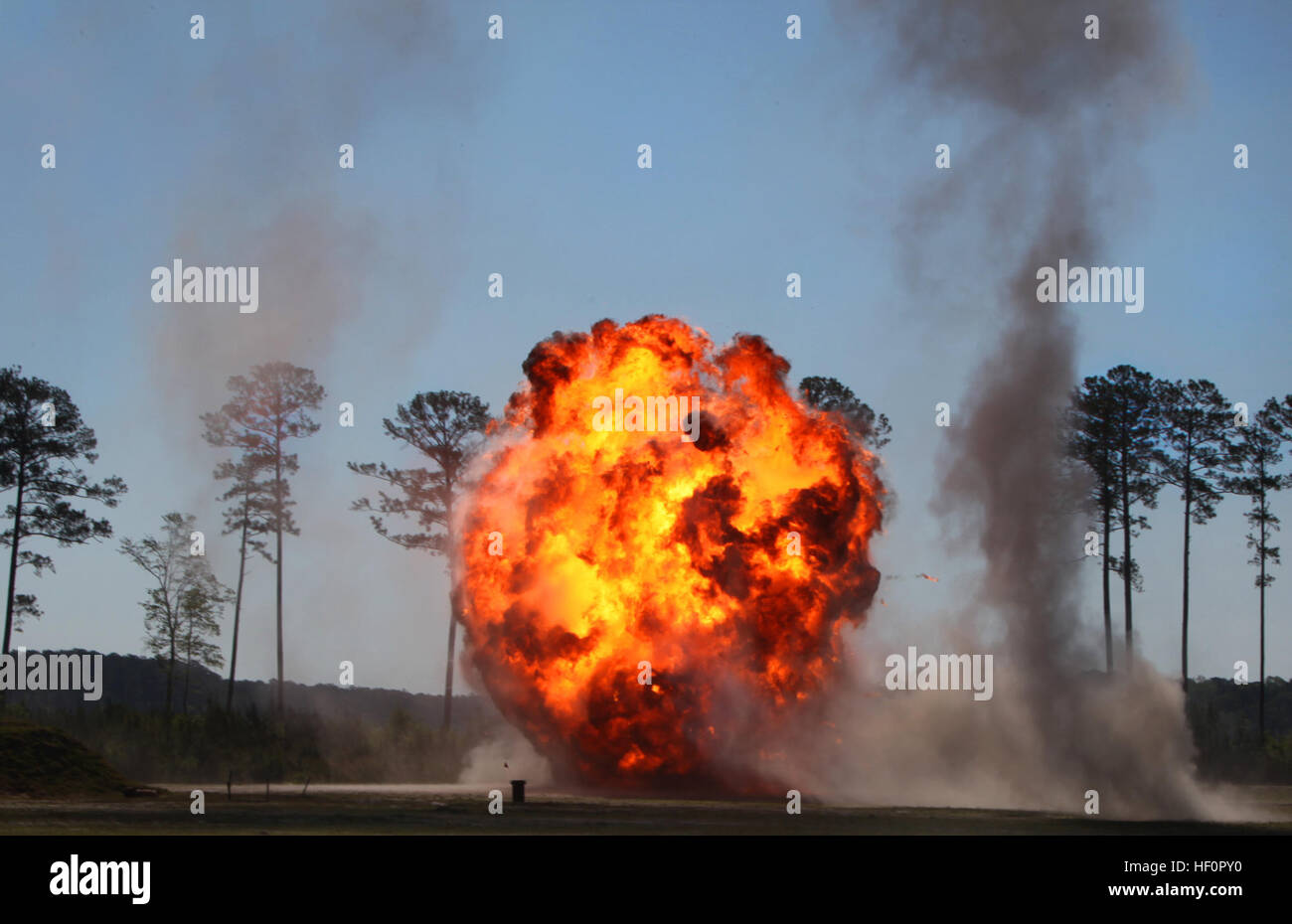 An explosion set off by explosive ordnance disposal Marines April 17 ...