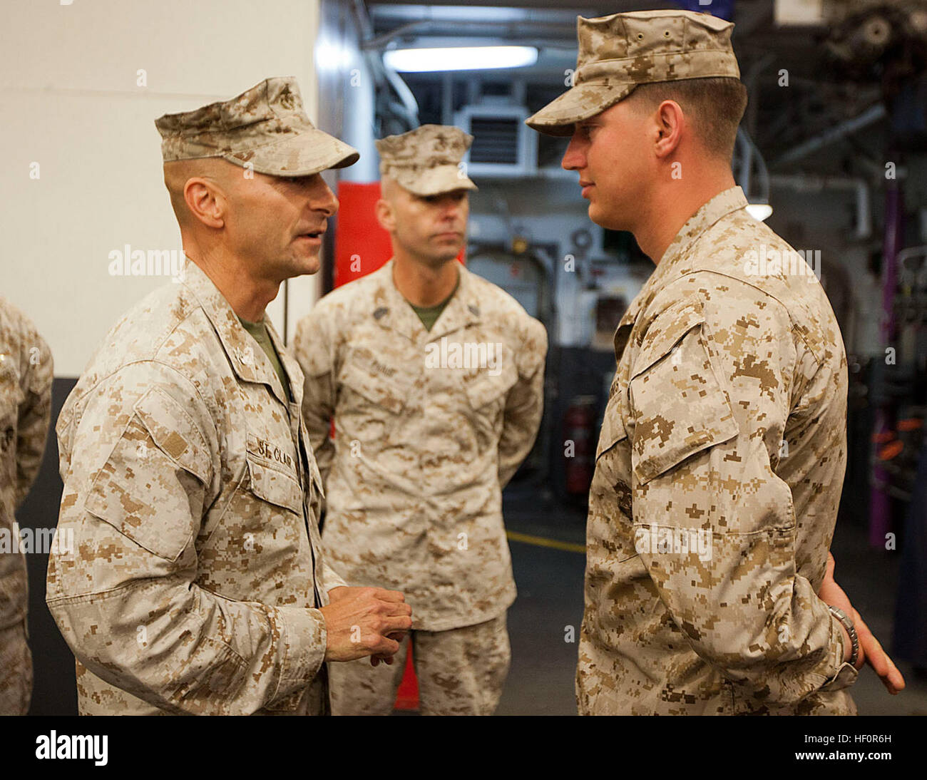 Col. Matthew St. Clair, left, 26th Marine Expeditionary Unit commanding ...