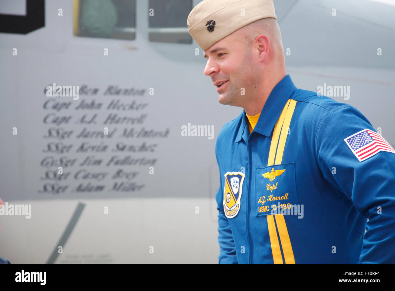 Capt. Aaron J. Harrell, a Blue Angels crewmember and KC-130J pilot ...