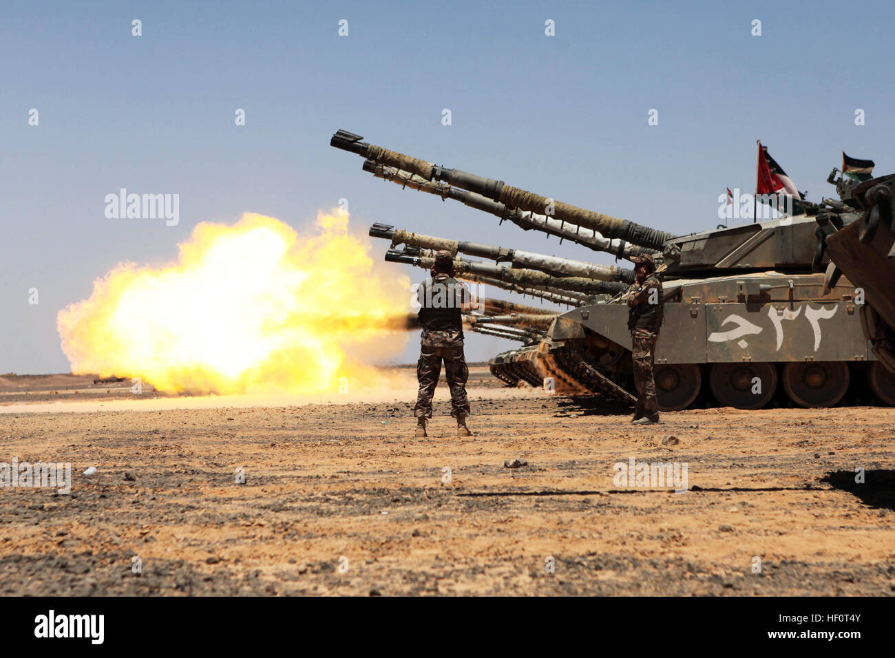 A Royal Jordanian Challenger 1 tank fired on a target during bilateral ...