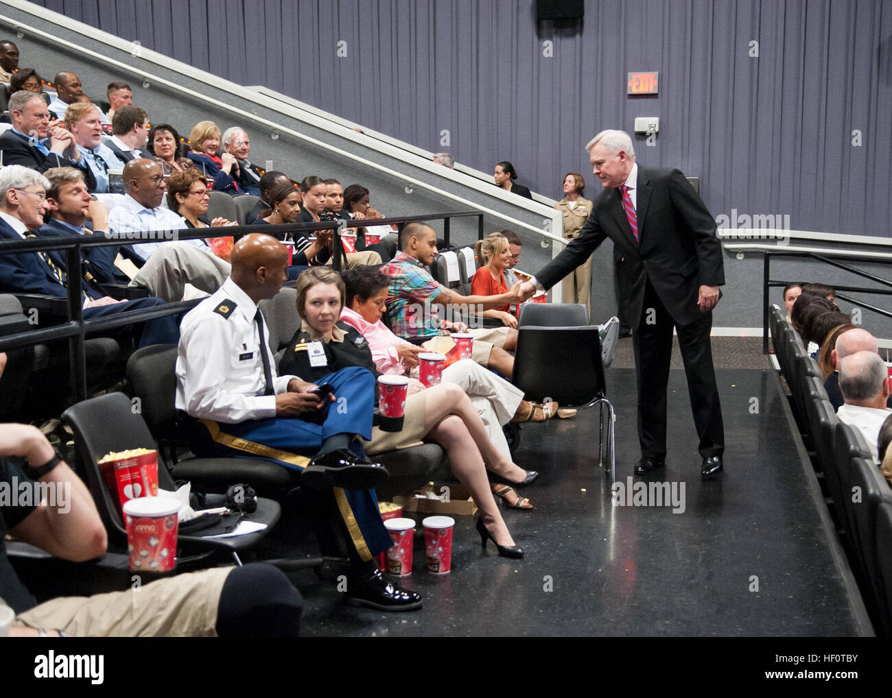 Secretary of the Navy Ray Mabus greets sailors, Marines, wounded ...