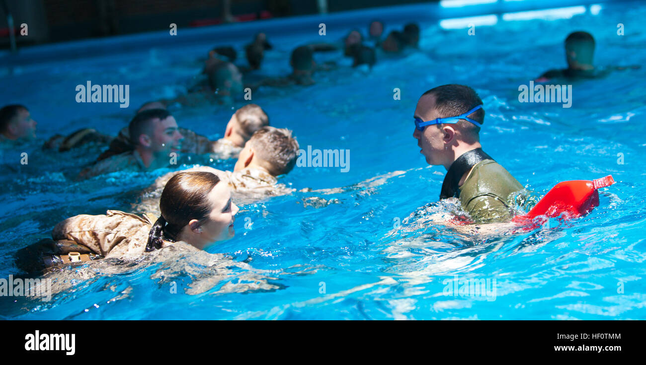 26th Marine Expeditionary Unit Marines swim 50 meters in combat utility ...