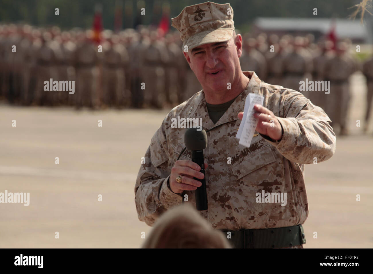 Maj. Gen. Glenn M. Walters speaks to guests during a ceremony at the ...