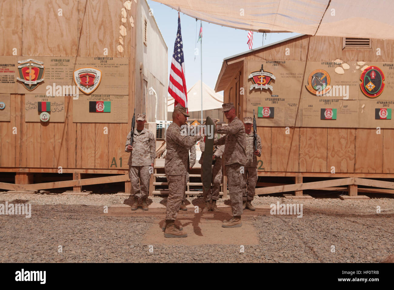 U.S. Marine Corps Lt. Col. Matthew T. Morrissey, right, commanding ...