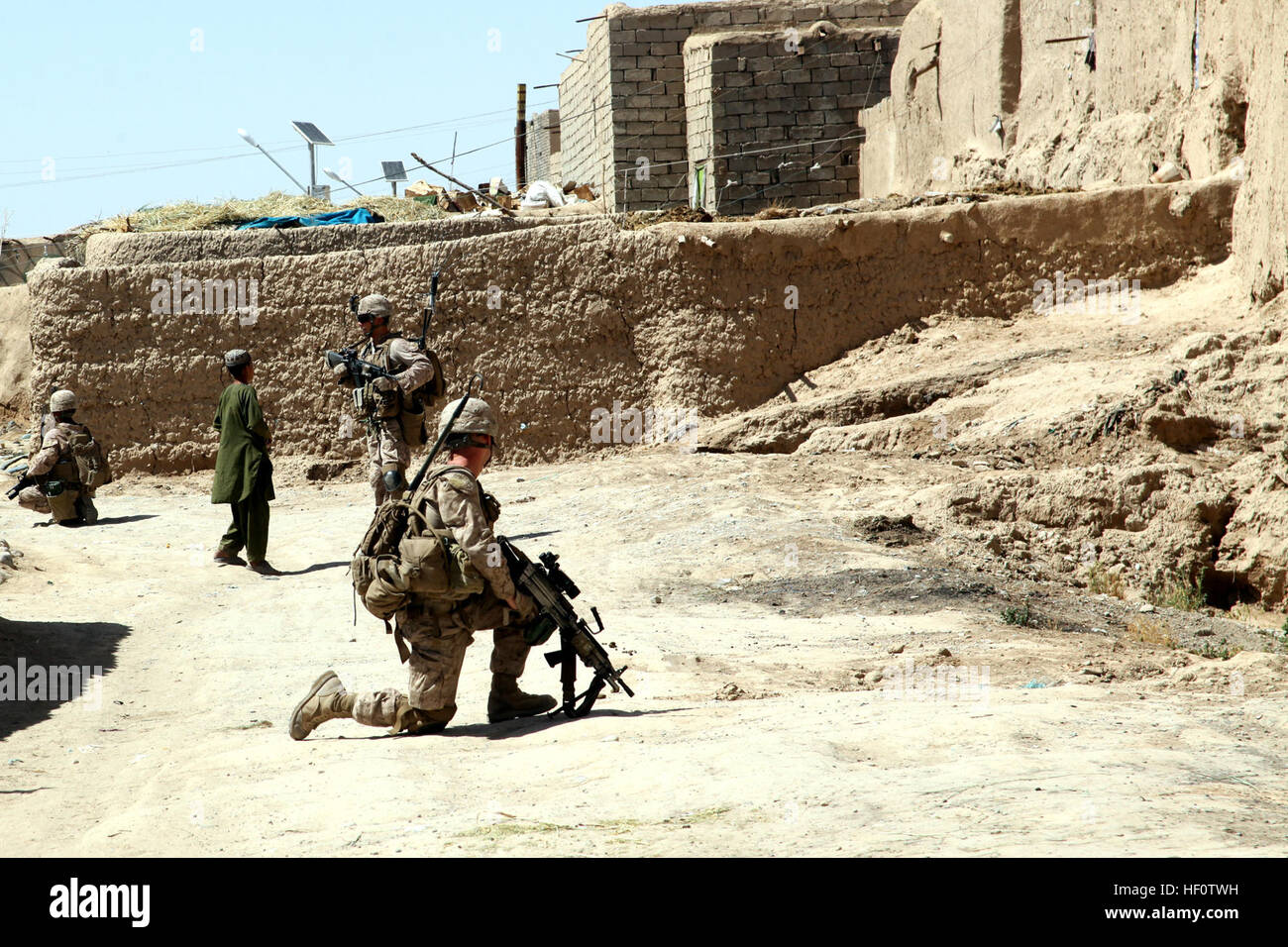 Marines with Animal Company, 1st Battalion, 7th Marine Regiment, talk ...
