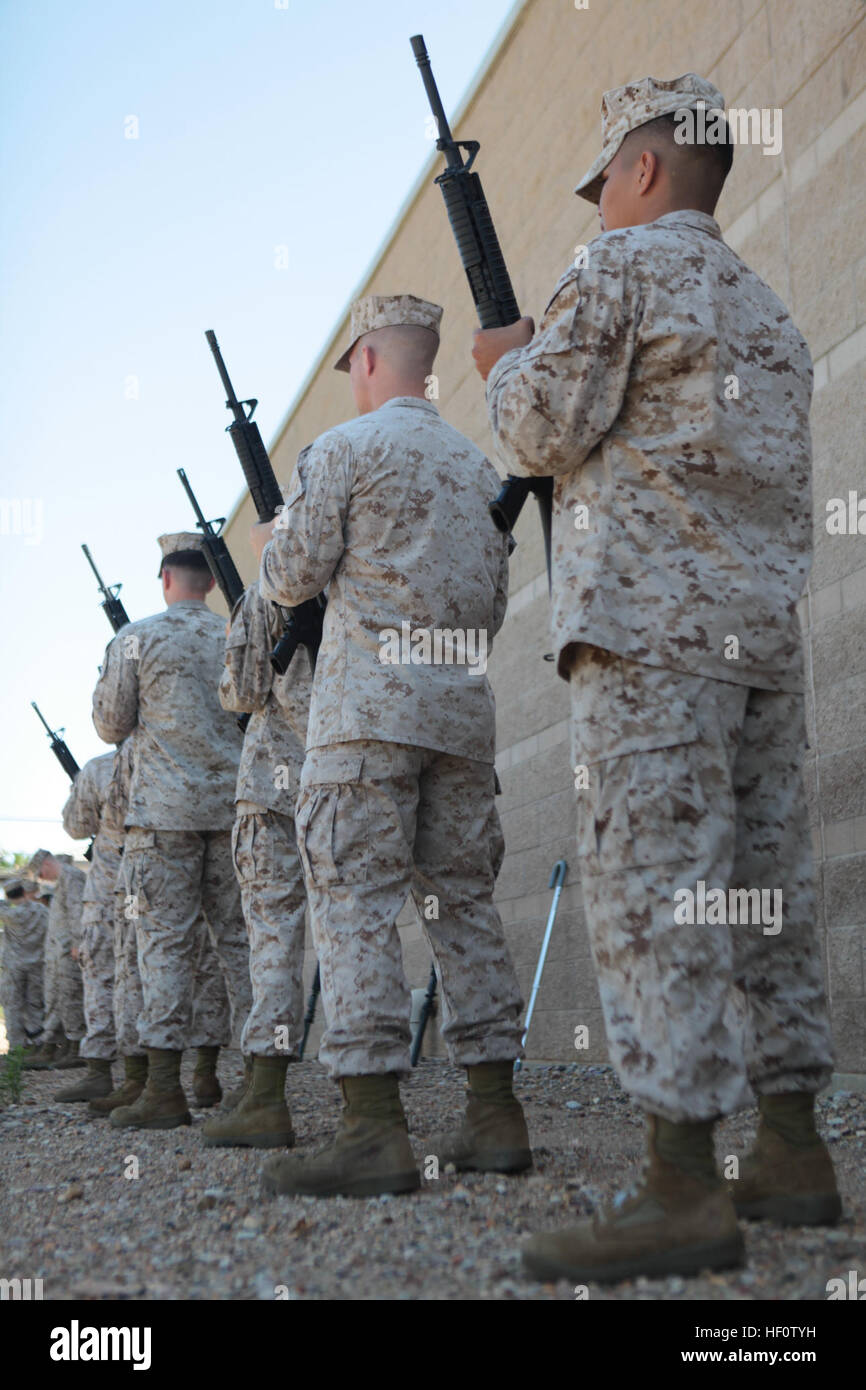 Riflemen with the honor detail aboard Marine Corps Air Station Miramar ...