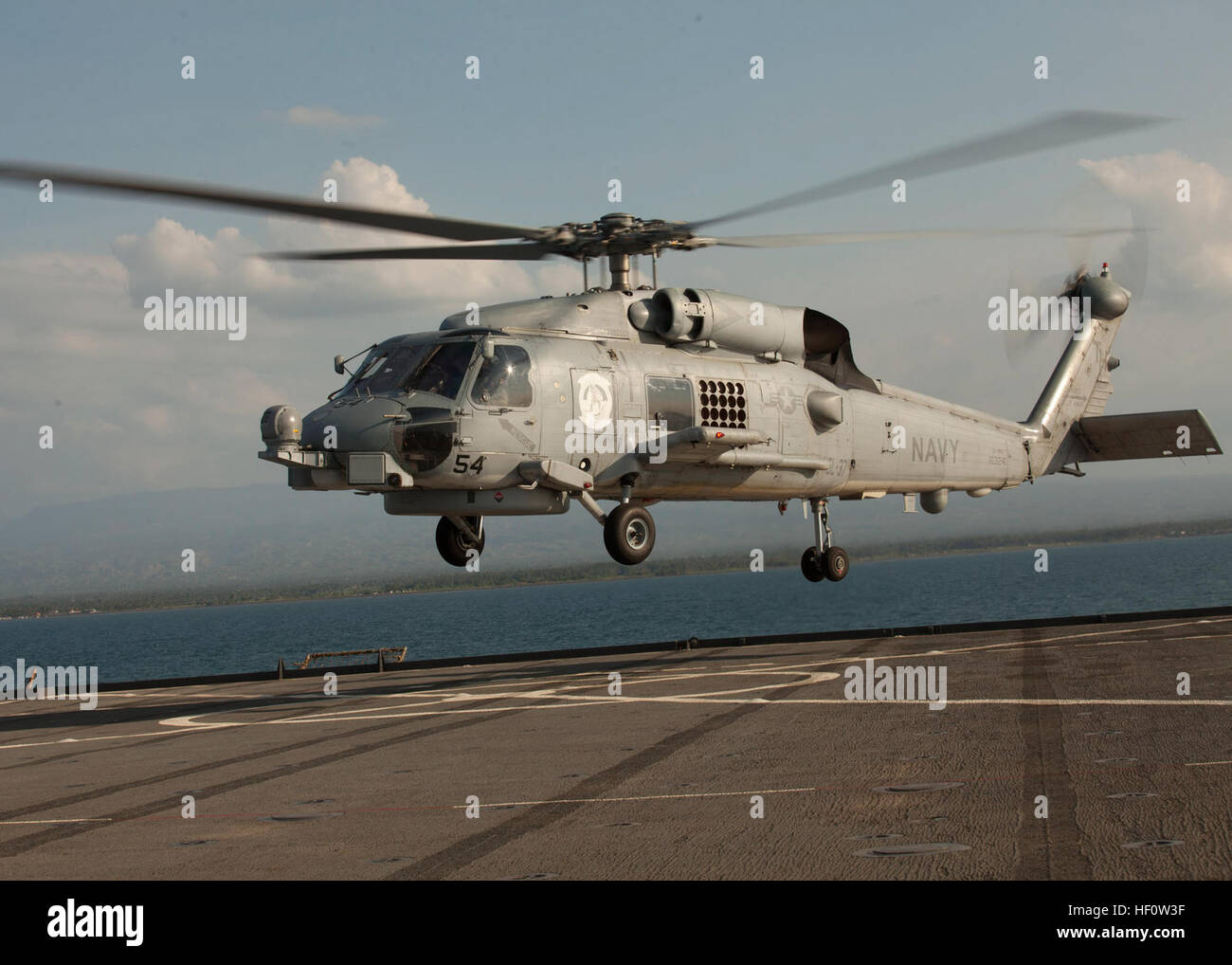 A U.S. Navy SH-60B Seahawk helicopter assigned to Helicopter Anti ...