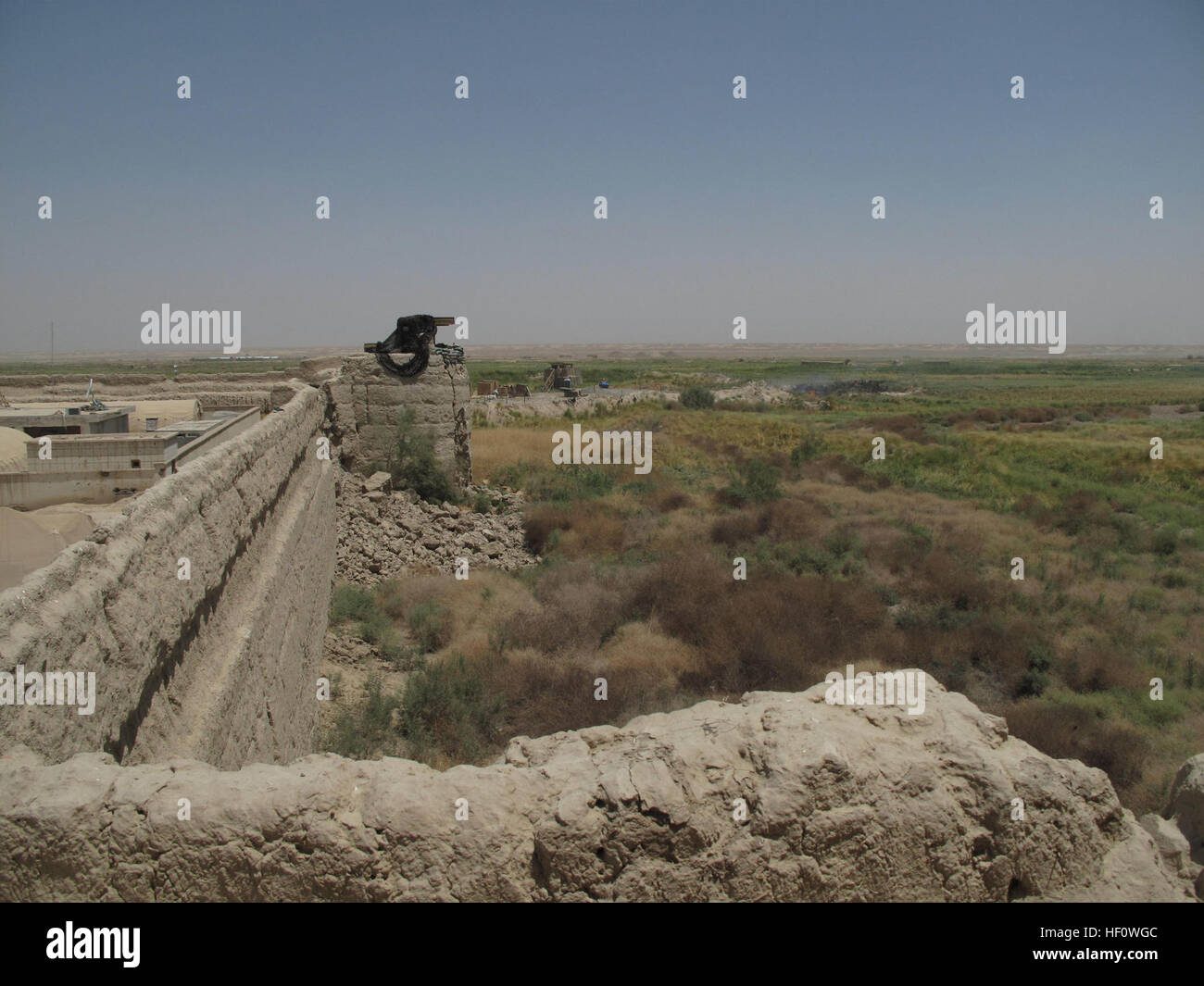 The walls of Combat Outpost (COP) Castle, a former 12th-century castle ...