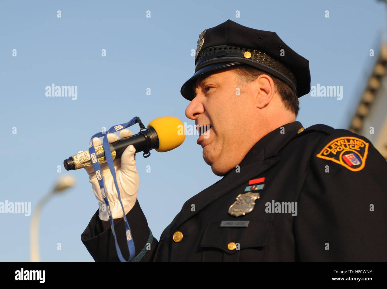 Cleveland Police Detective James Keifer sings the National Anthem at ...