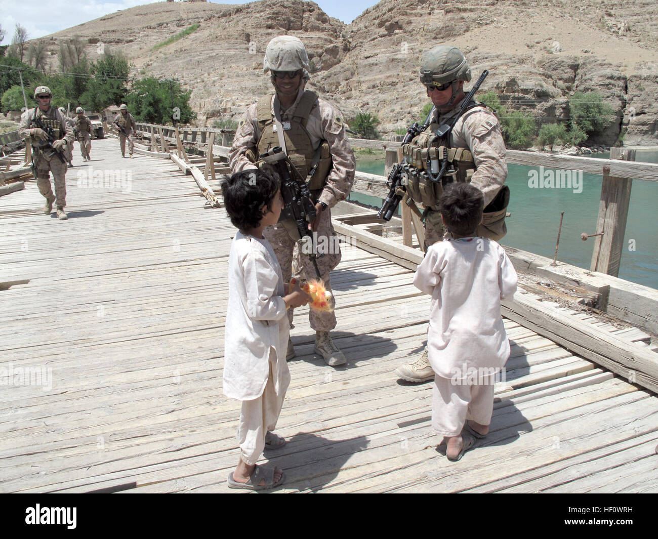 U.S. Marine Corps Sgt. Maj. Steve E. Rice, right, Sgt. Maj. of 1st ...