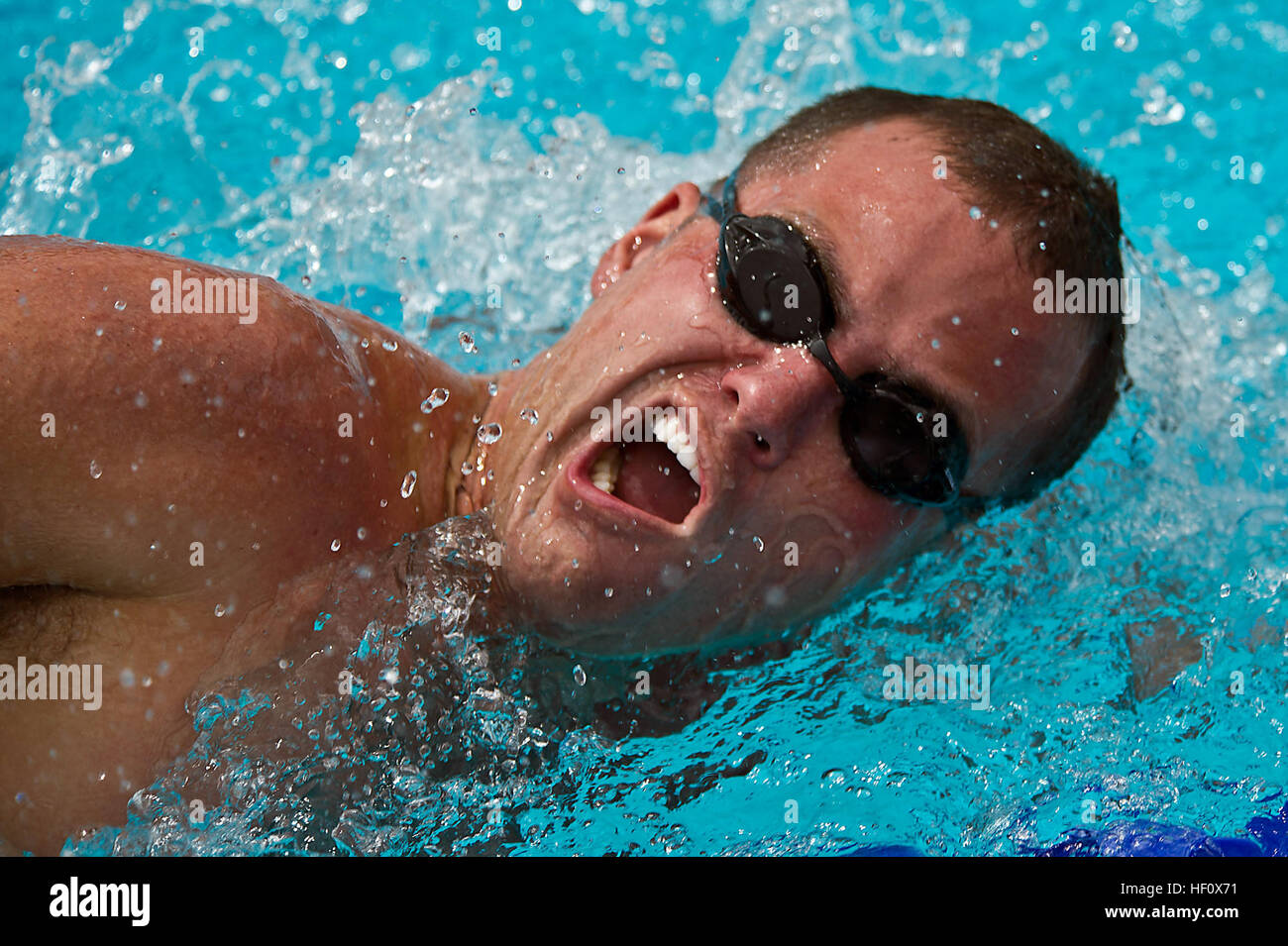 A U.S. Navy sailor from USS Chung-Hoon participated in the 50-meter ...