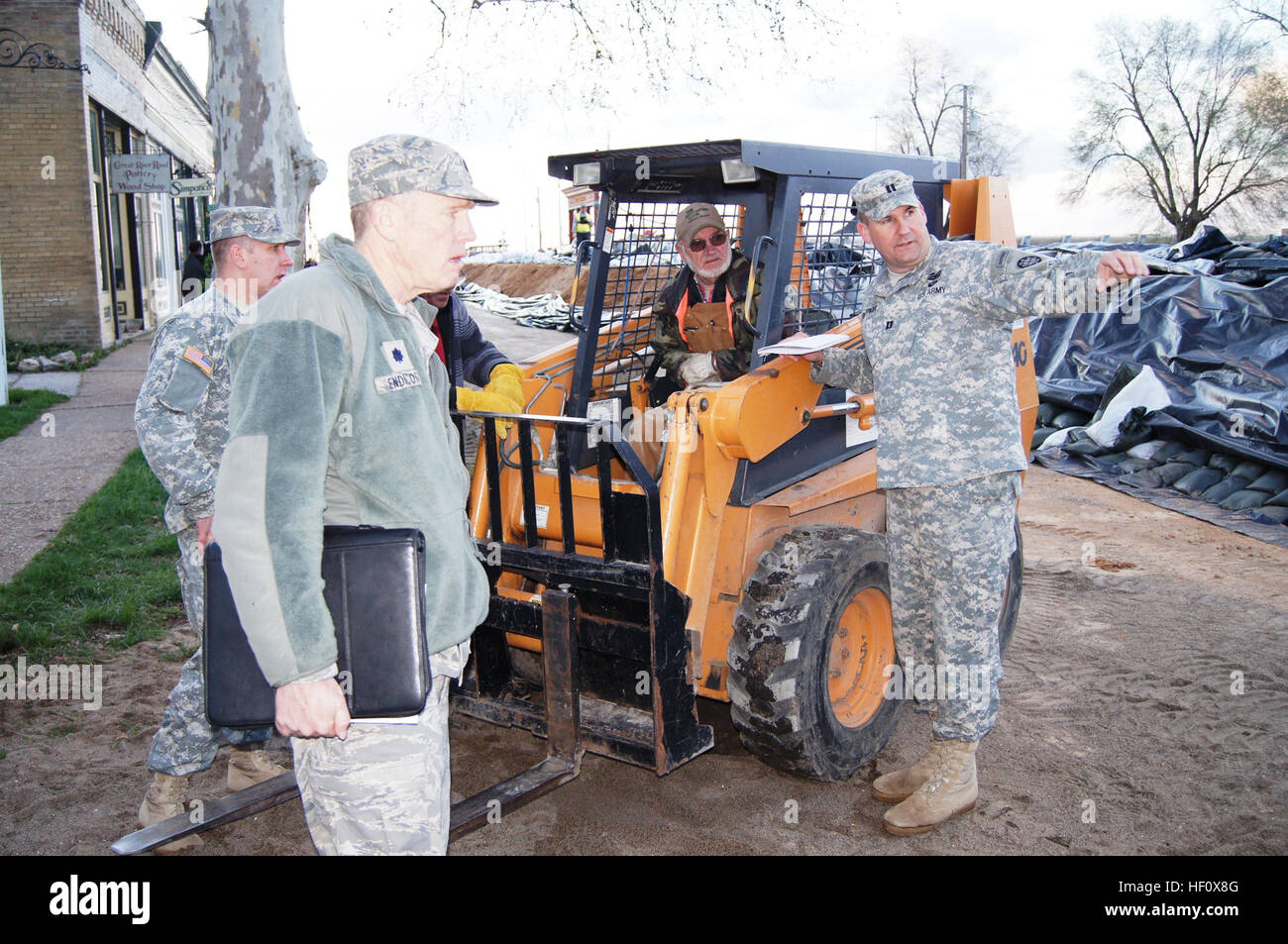 U.S. Air Force Lt. Col. Lane Endicott, center left, with the 131st ...