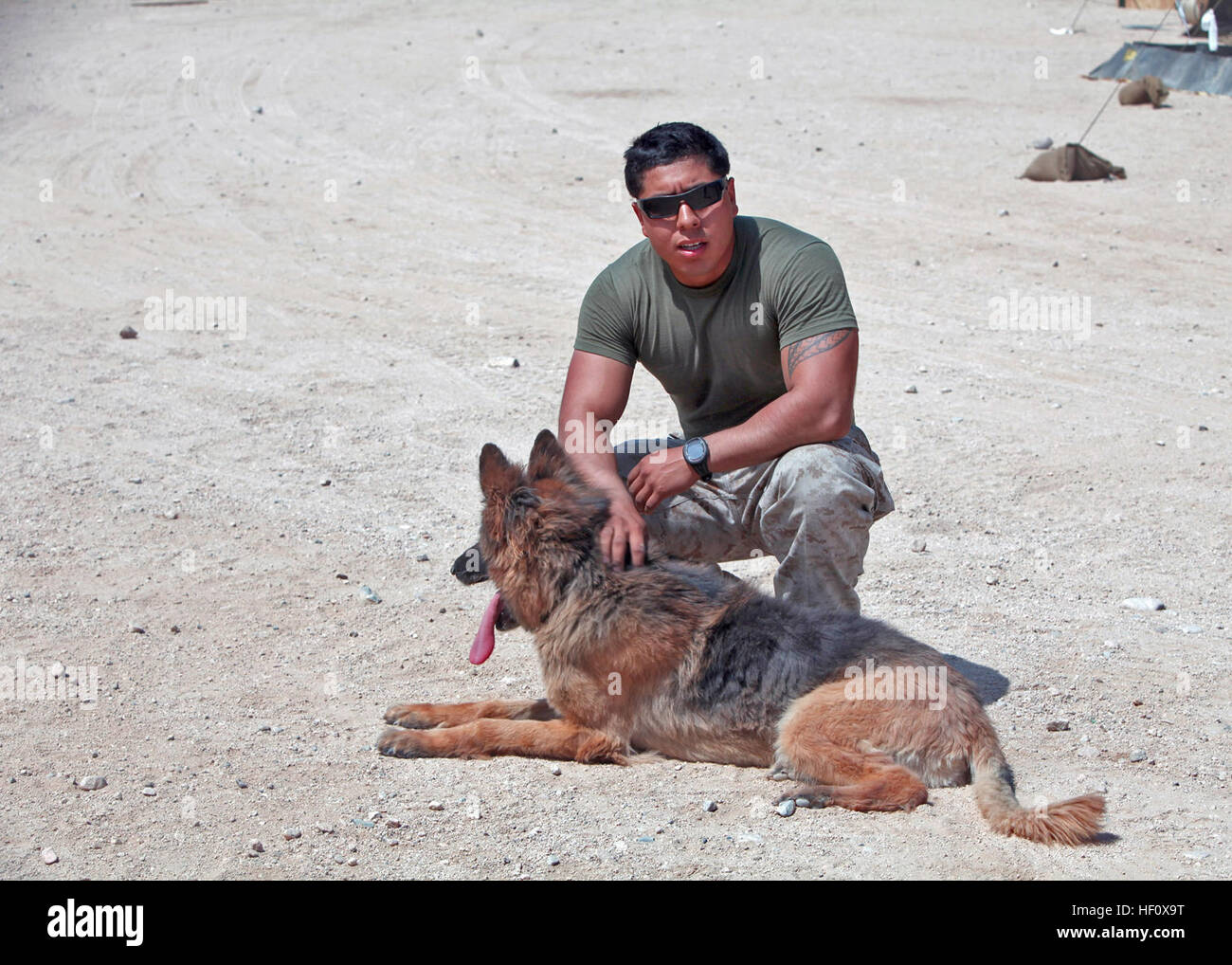Cpl. Fidel Rodriguez, a military working dog handler with 1st Law ...
