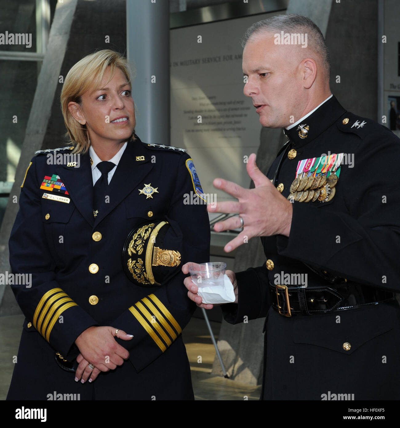 U.S. Marine Corps Maj. Gen. Vaughn A. Ary, right, the staff judge ...