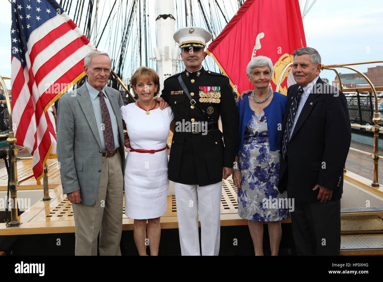 U.S. Marine Col. Paul J. O'Leary, center, poses for a photo with family ...