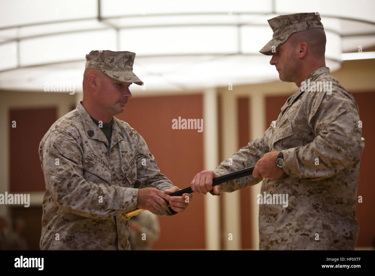Sgt. Maj. Craig D. Cressman, the outgoing sergeant major of II Marine ...