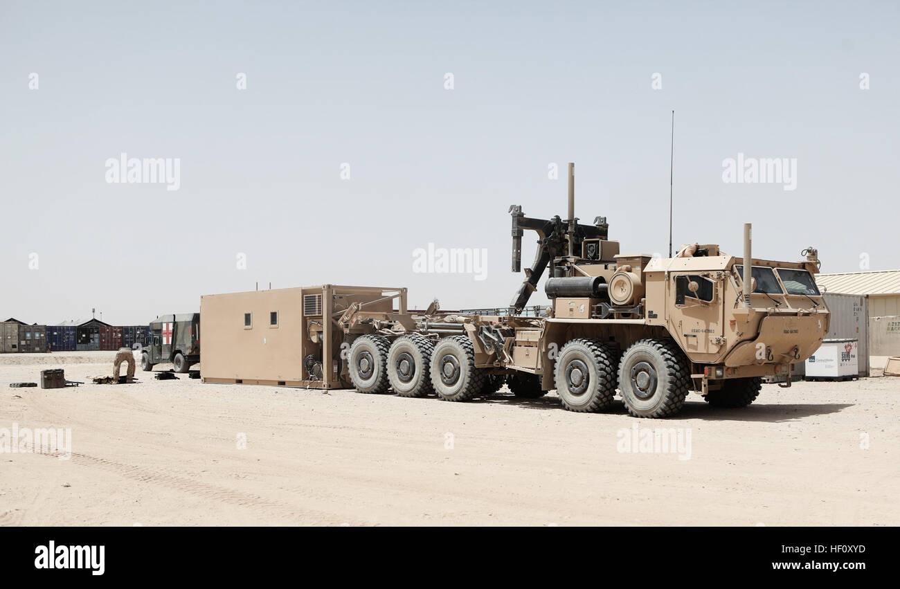 A U.S. Marine Corps logistical vehicle system replacement (LVSR) of 1st ...