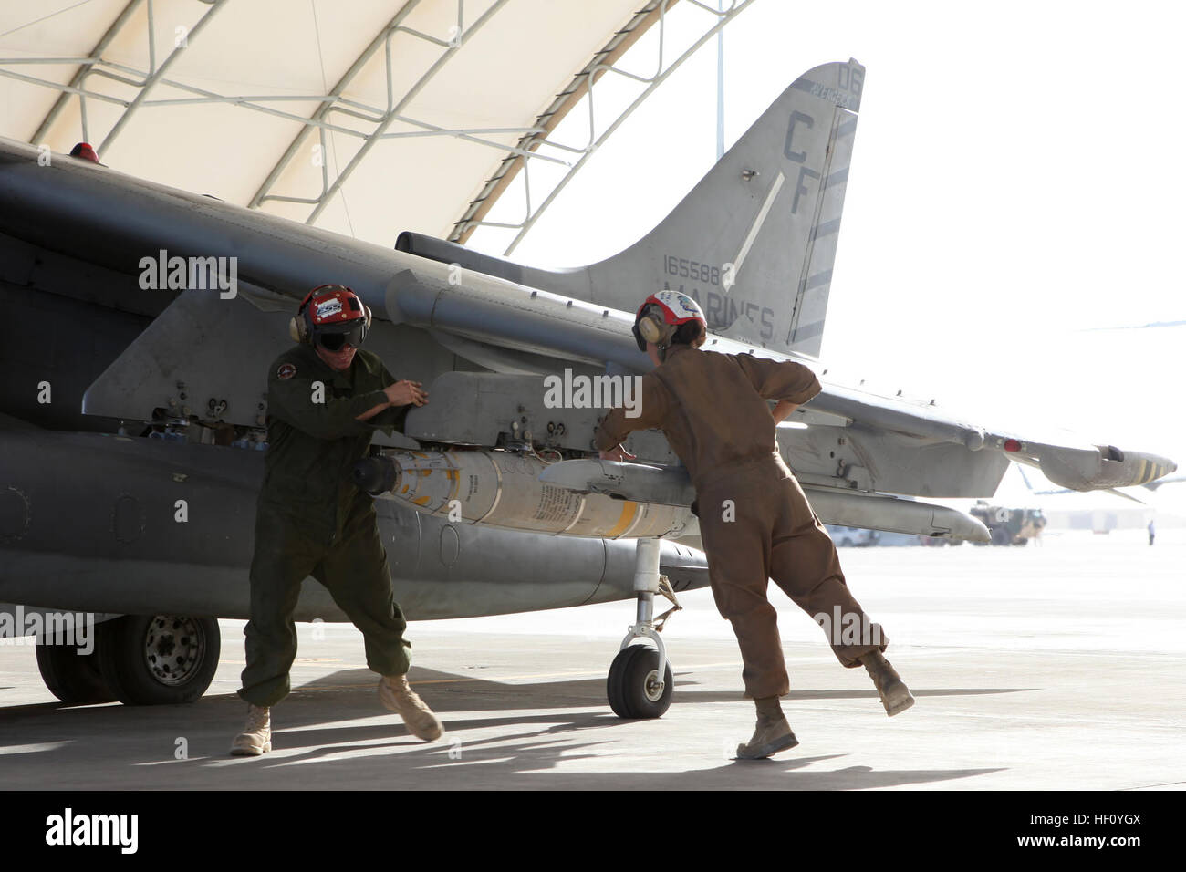 U.S. Marine Corps ordnance technicians with Marine Attack Squadron 211 ...