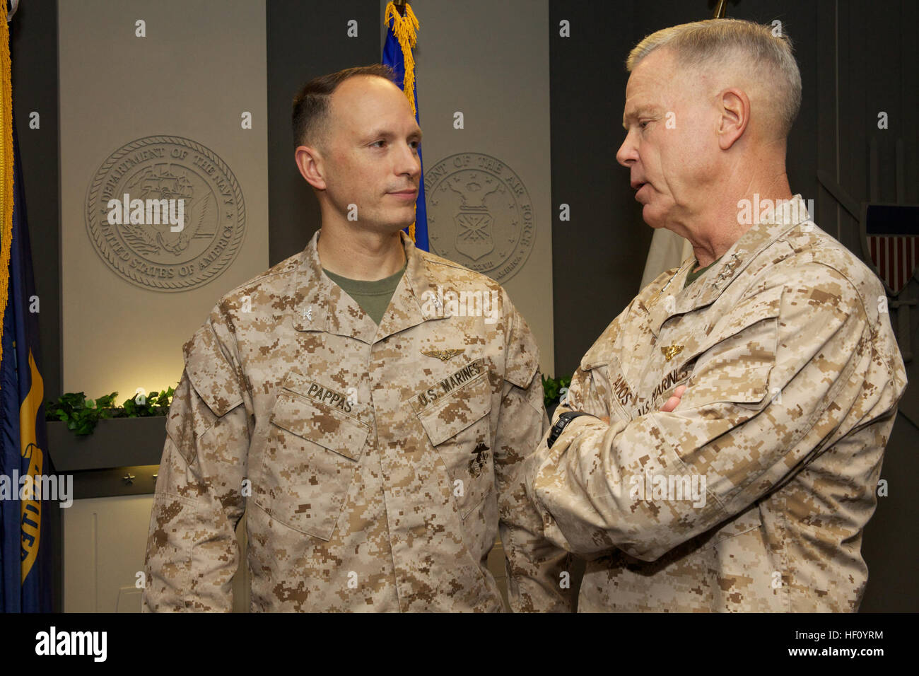 The Commandant of the Marine Corps, Gen. James F. Amos, right, speaks ...