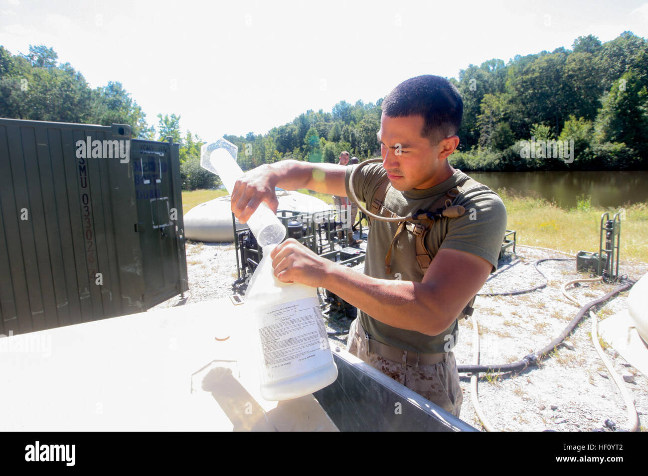 Lance Cpl. Eric D. Rivera, a Houston, Texas, native, water purification ...