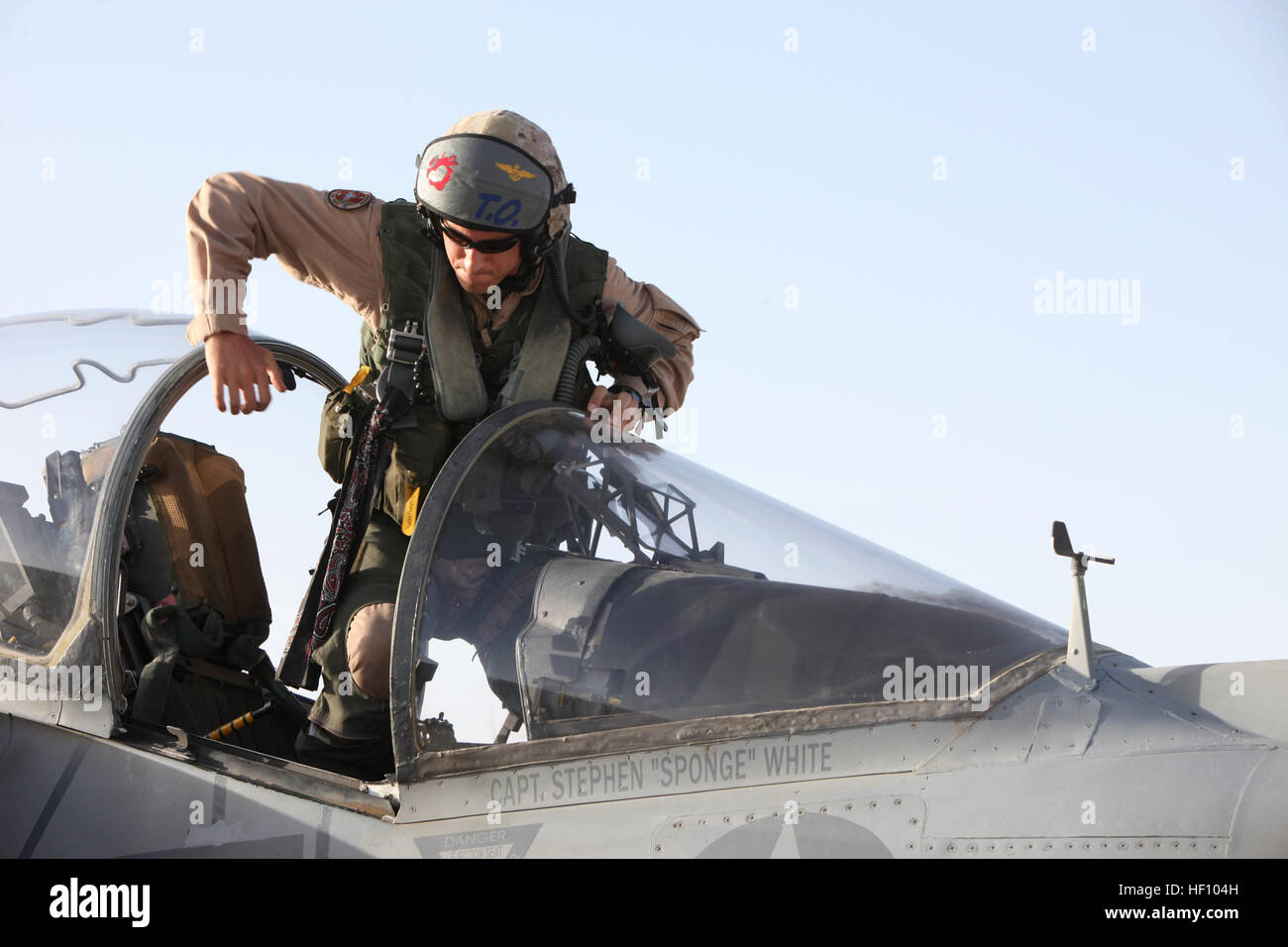 A U.S. Marine Corps AV-8B Harrier pilot with Marine Attack Squadron ...