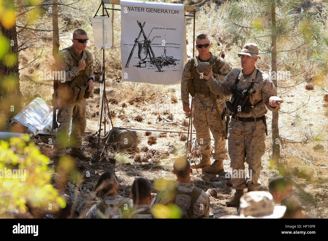 U.S. Marine Corps Sergeant Warren P. Sparks instructs the Marines of ...