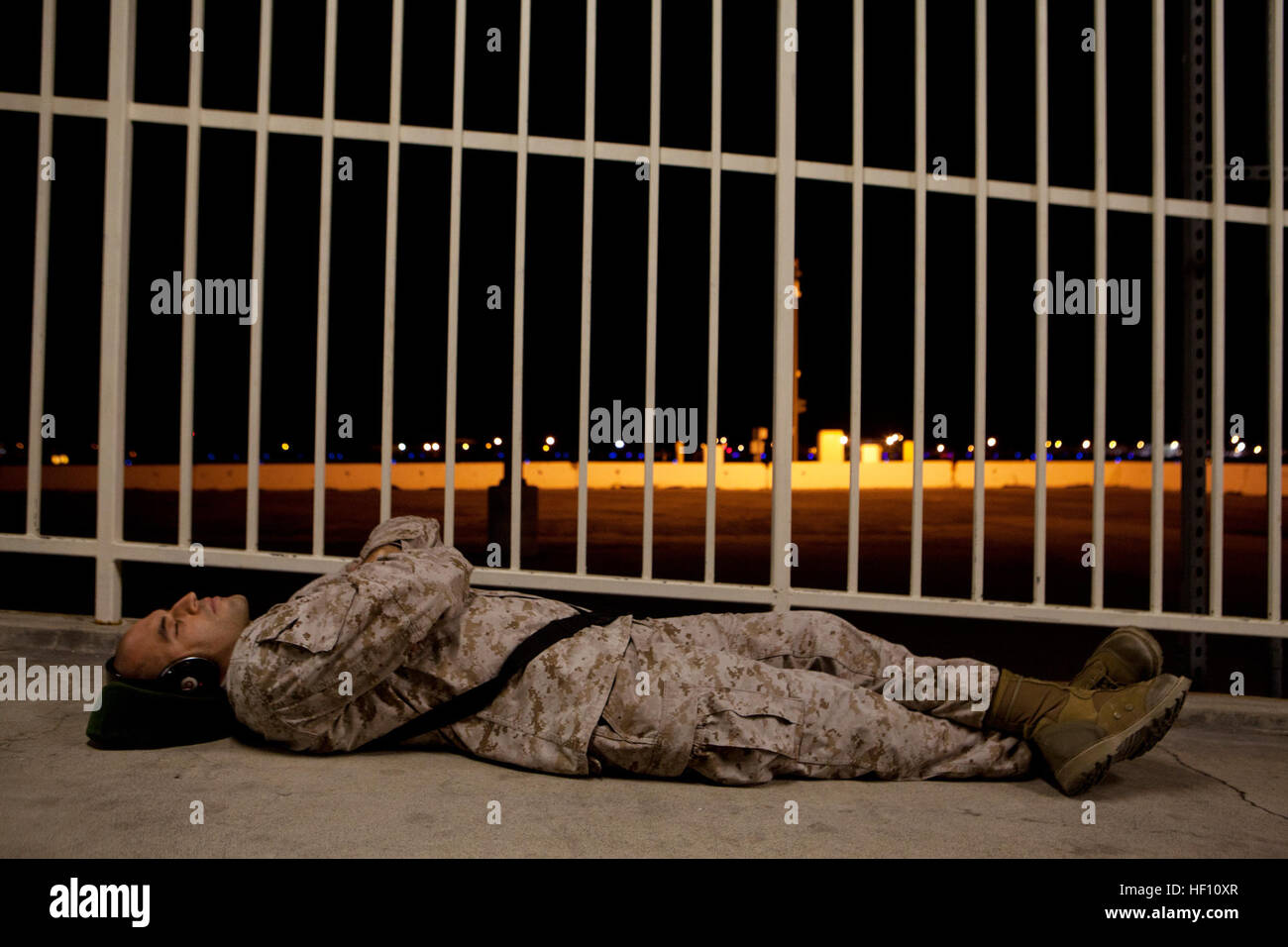 Marines of Regimental Combat Team 7 rest at Ontario USO before boarding ...