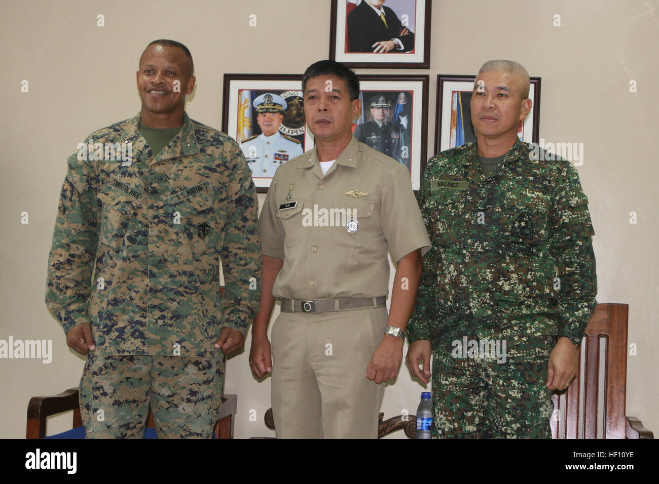 Brig. Gen. Craig Timberlake meets with Commodore Joseph O. Pena and ...