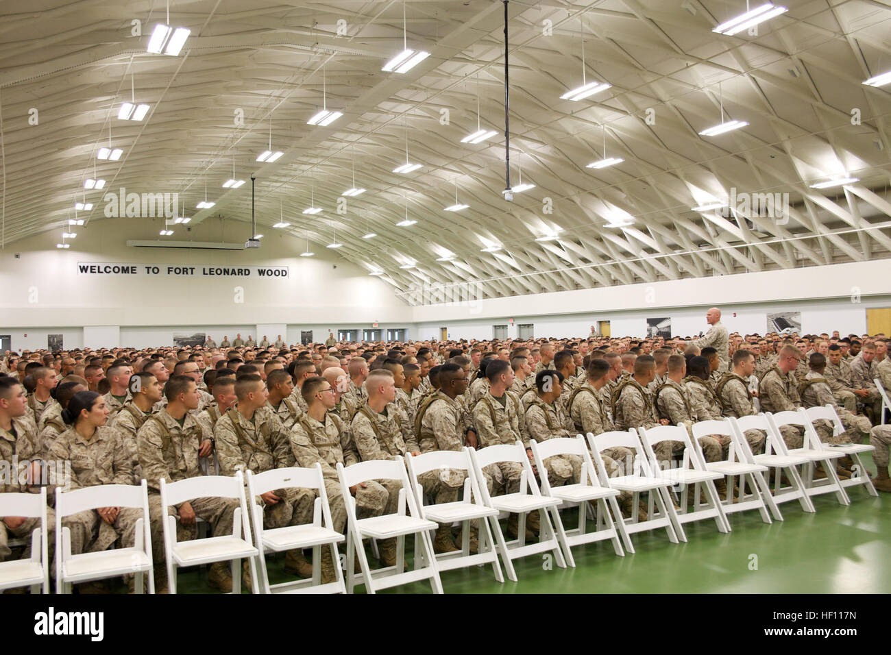 The sergeant major of the Marine Corps, Micheal P. Barrett, addresses ...