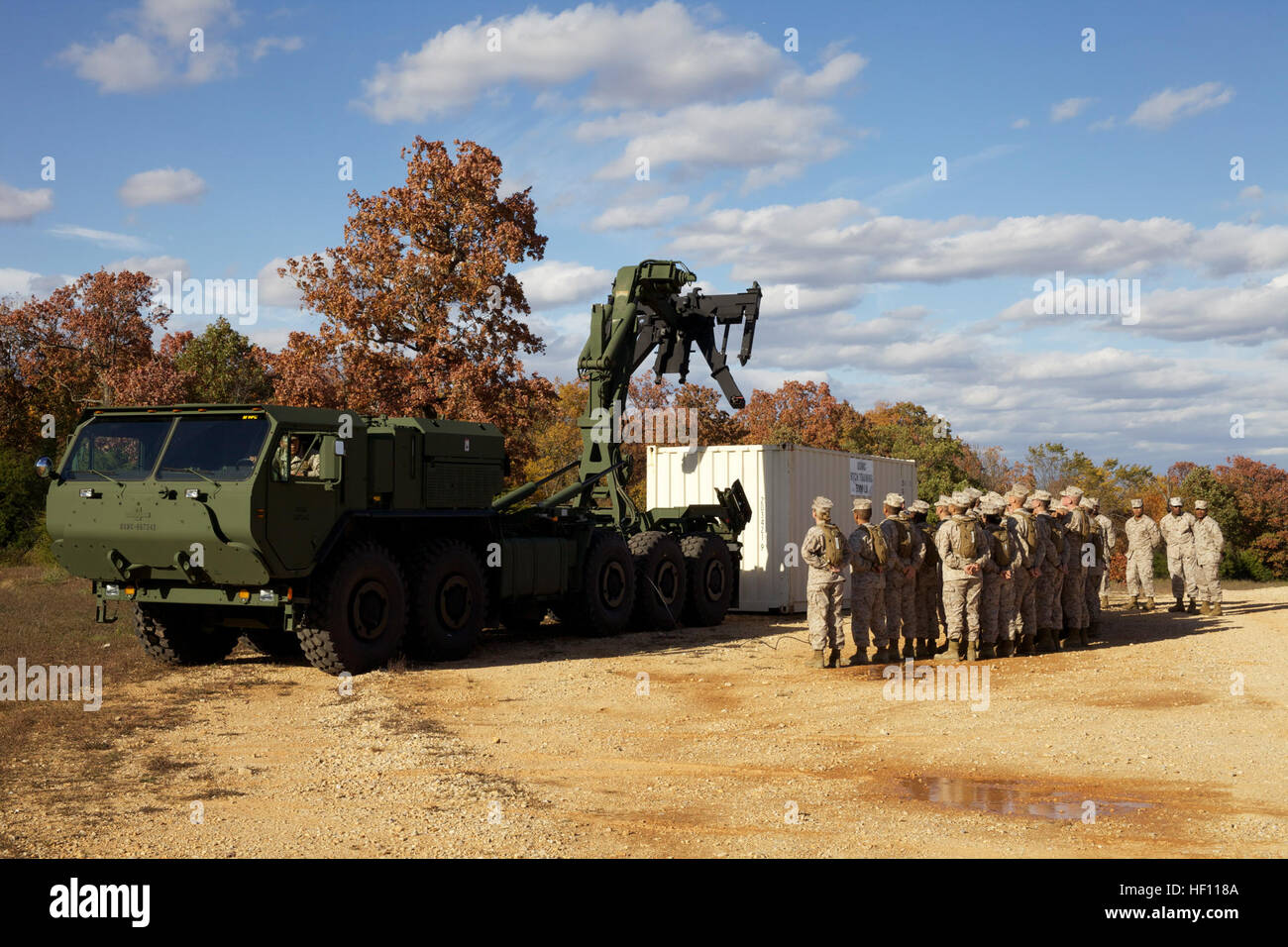 U.S. Marines demonstrate the capabilities of a Logistics Support ...